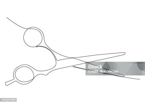 가위의 연속 선 그리기 하나 씬 라인 일러스트 레이 션 벡터 개념 윤곽선 그리기 창조적 인 아이디어 이발 가위에 대한 스톡 벡터 아트 및 기타 이미지 Istock