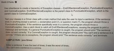 Solved Worth 5 Points。 Use Inheritance To Create A Hierarchy