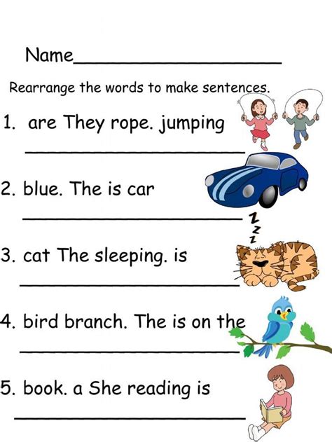 Sentence Structure Online Worksheet For Infant Year Two You Can Do The Ex… … Writing