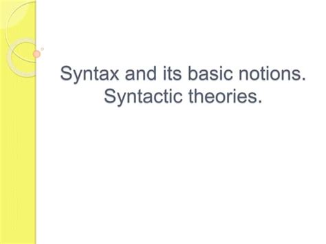 Ppt Introduction To Syntaxpptx Programming Languages Computing