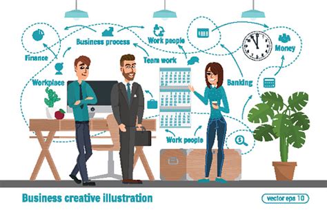 비즈니스 크리에이티브 일러스트레이션 여성과 남자 사업가 캐릭터 사무실 노동자 감독에 대한 스톡 벡터 아트 및 기타 이미지 감독 경영자 기업 재무와 산업 Istock