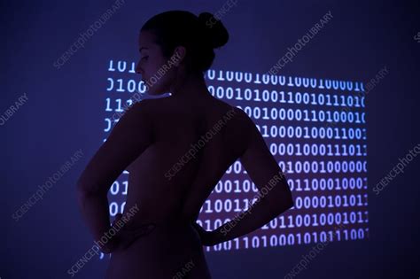 Woman With Binary Code Stock Image F020 0809 Science Photo Library