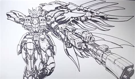 Gundam Wing Zero Drawing