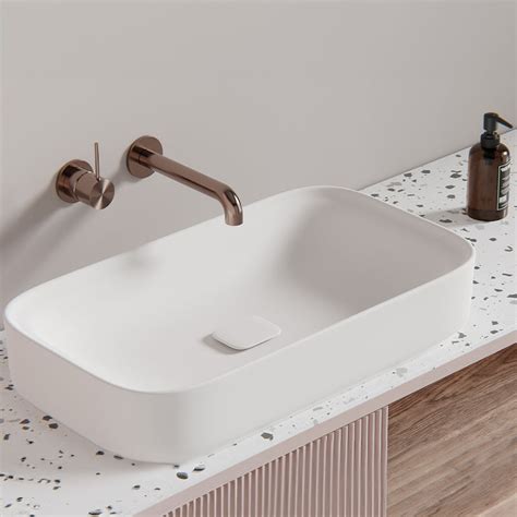 Nero Mecca Wall Basin Mixer Separate Back Plate Handle Up 185mm Spout