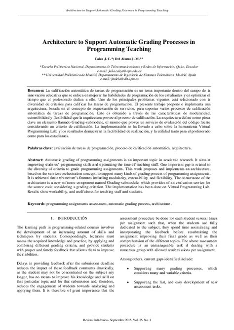 Pdf Architecture To Support Automatic Grading Processes In Programming Teaching