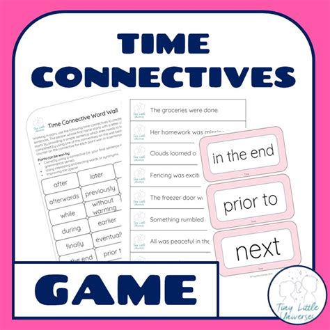 Time Connectives Sentence Game Amped Up Learning