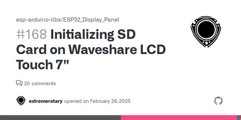 Initializing Sd Card On Waveshare Lcd Touch 7 · Issue 168 · Esp Arduino Libsesp32display