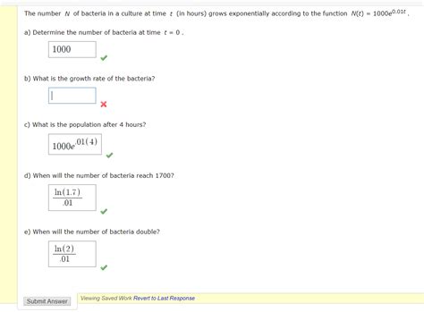 Exponential Growth Problem Question On Part B R Askmath