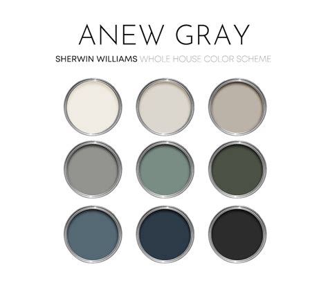 Anew Gray Sherwin Williams Paint Palette Neutral Interior Colors For
