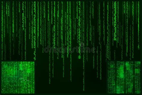 digital data coding encoded cyberspace matrix style background stock