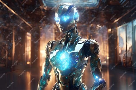 Premium Ai Image Anthropomorphic Robot Indoors