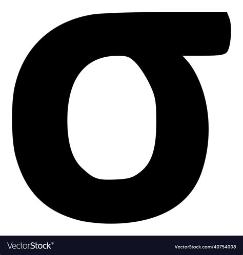 Sigma Greek Lowercase Symbol Flat Icon Royalty Free Vector