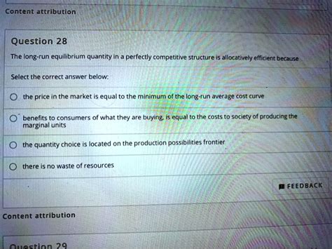 Solved The Long Run Equilibrium Quantity In A Perfectly Competitive