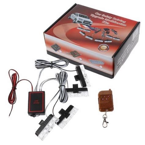 4 Pieces White Grill Flasher Light With Remote More Then 10 Functions