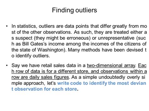 finding outliers in statistics outliers are data