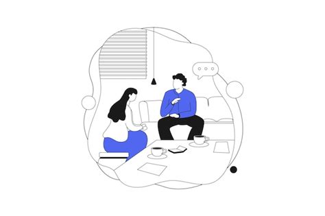 비즈니스 관리 캐릭터 아트 벡터 플랫 라인 일러스트 프리미엄 벡터