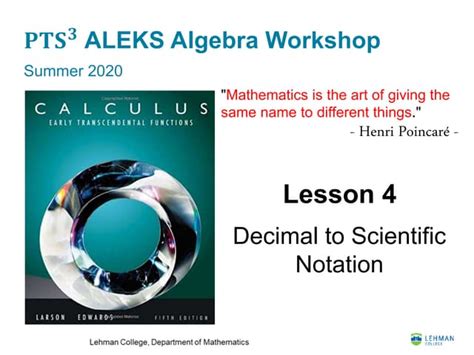 lesson 4 decimal to scientific notation pptx