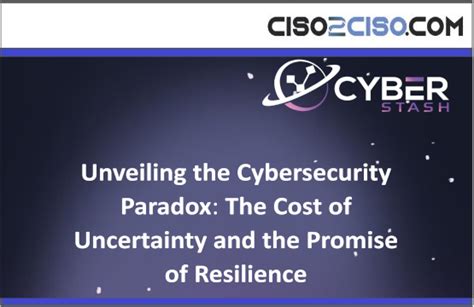 Unveiling The Cybersecurity Paradox Ciso2ciso Com And Cyber Security Group