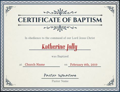 United Methodist Baptism Certificate Template Printable
