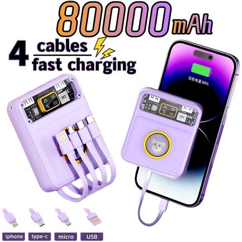 Mini Power Bank Original Branded Mah Powerbank With Built In Cords Use For Cellphone