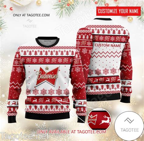 Budweiser Logo Personalized Ugly Christmas Sweater Miushop Tagotee