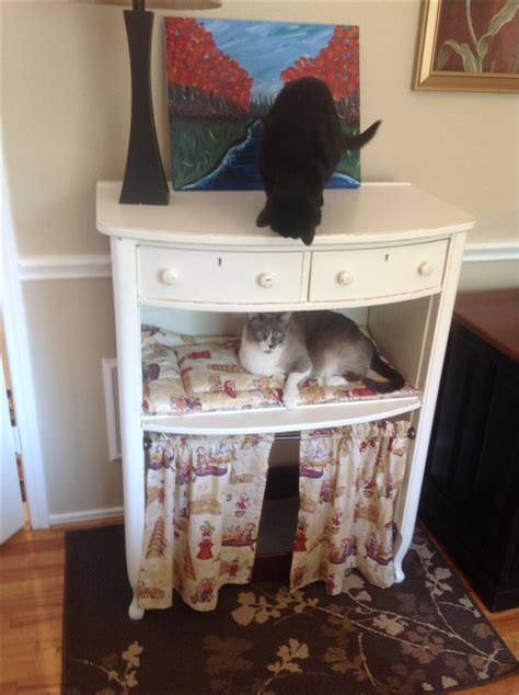 My New Cat Condo This Is A Dresser Repurposed Into A Cat Condo Litter