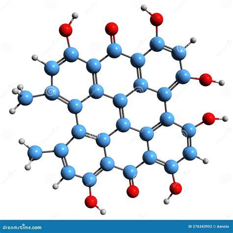 3d Image Of Anthraquinone Disulfonic Acid Skeletal Formula Royalty Free