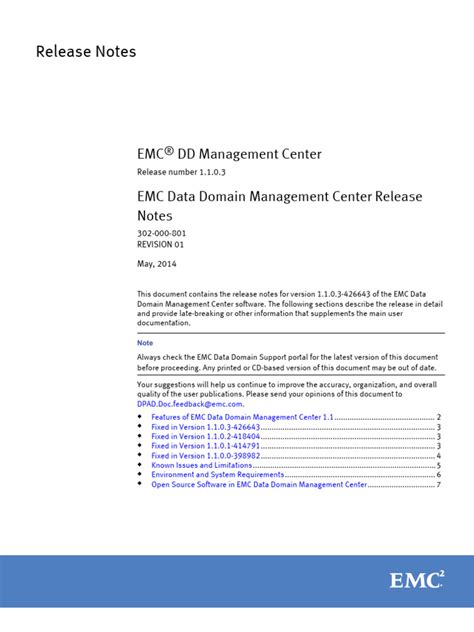 docu53567 data domain management center 1 1 0 3 release notes