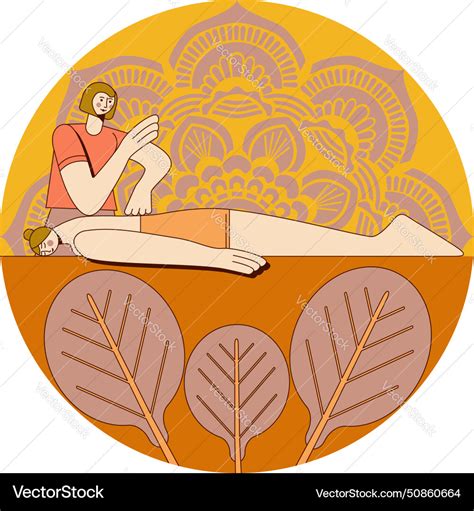 Deep Tissue Massage Circle Shape Royalty Free Vector Image