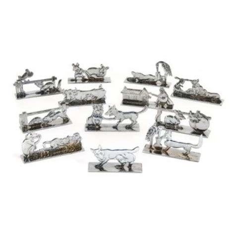 Benjamin Rabier Series Of Twelve Knife Rests La Fontaines Fables Circa 1930 Saint Ouen