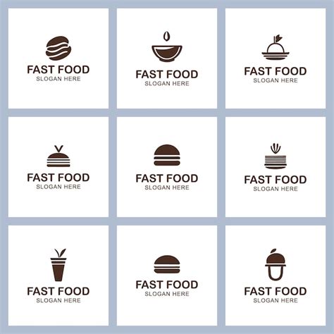 Premium Vector Vector Fast Food Logo Emblems Set