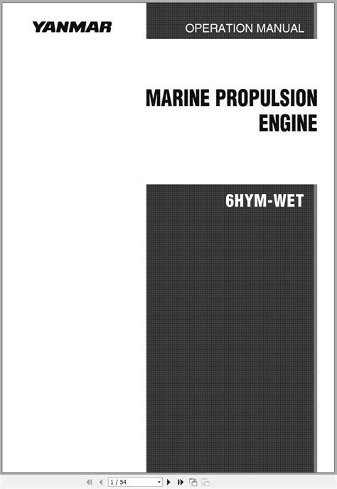 Yanmar 6hym Wet Engine Operation Manual Pdf
