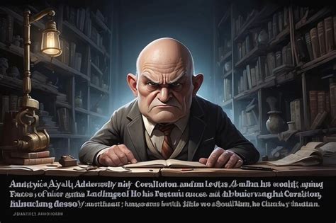 Premium Photo Cartoon Character With Title Analytical Adversity