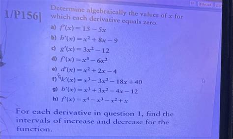 Solved Determine algebraically the values of x for which | Chegg.com