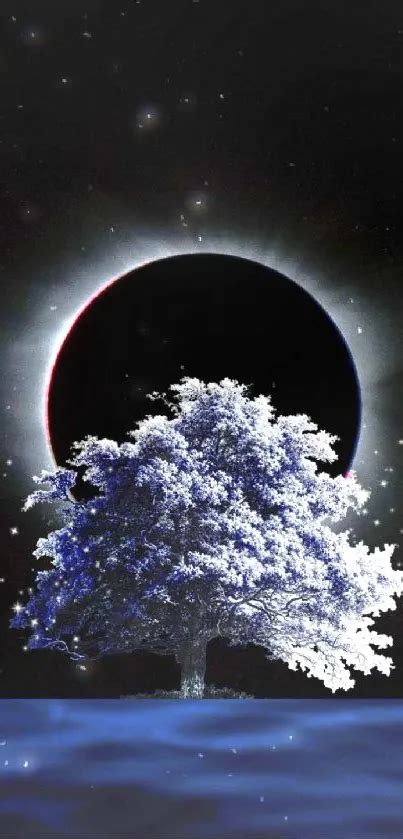 Mystical Eclipse Tree Art Free Download