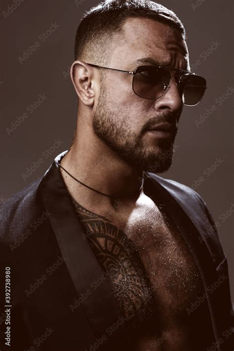 Sexy Man Face Imposing Guy In Glasses Mens Beauty Fashion Portrait Stock Photo Adobe Stock