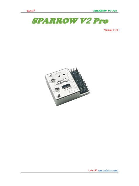 sparrow v2 pro manual v1 0 pdf electrical engineering