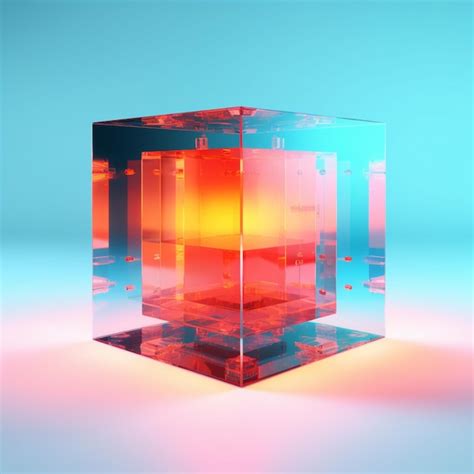 Premium Ai Image There Is A Glass Cube With A Sunset In The Background Generative Ai