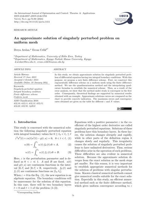 Pdf An Approximate Solution Of Singularly Perturbed Problem On Uniform Mesh