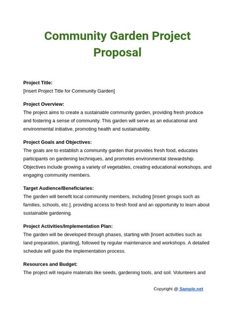Community Project Proposal Template Free 14 Agricultural Project