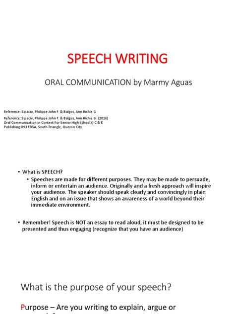 Speech Writing Pdf