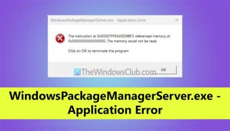 Windowspackagemanagerserver Exe Errore Dellapplicazione [fix]