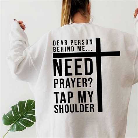 Dear Person Behind Me Need Prayer Tap My Shoulder Svg Png Inspired