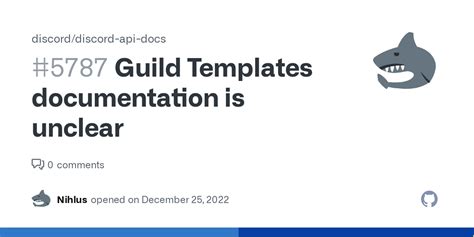 Guild Templates Documentation Is Unclear · Issue 5787 · Discord