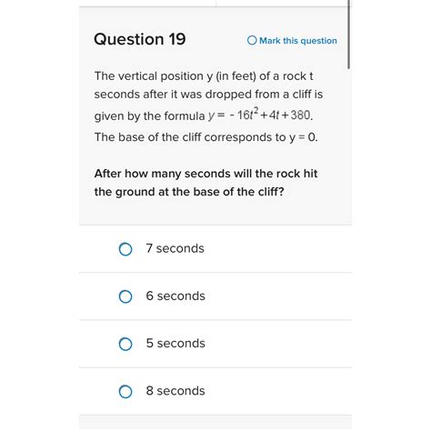 Solved Question 19mark This Questionthe Vertical Position