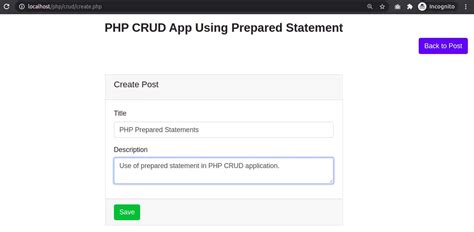 Crud Application In Php 8 Using Prepared Statement Programming Fields