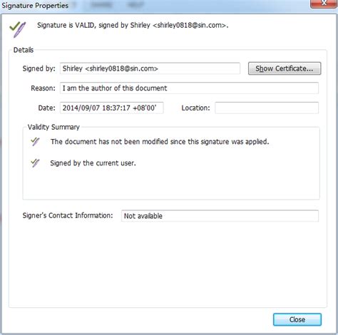 Validate Digital Signature