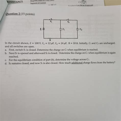 Solved Question points In the circuit shown ε Chegg