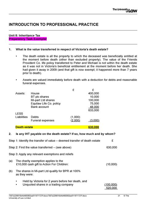 3 Ipp Unit 8 Inheritance Tax Prep Task Exemplar Introduction