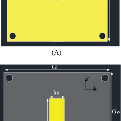 A The Structure Of Ground Layer And B The Structure Of Feed Line Download Scientific